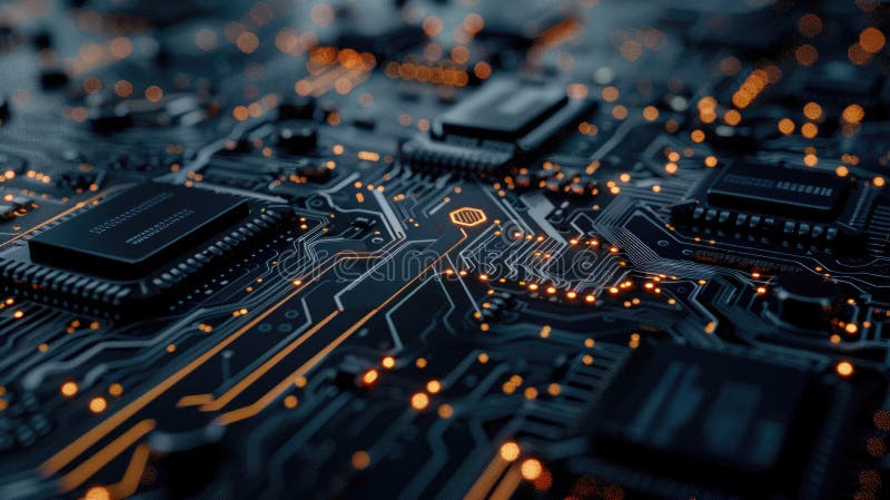 Abstract Picture of Chip on Complex Circuit with Digital Technology ...