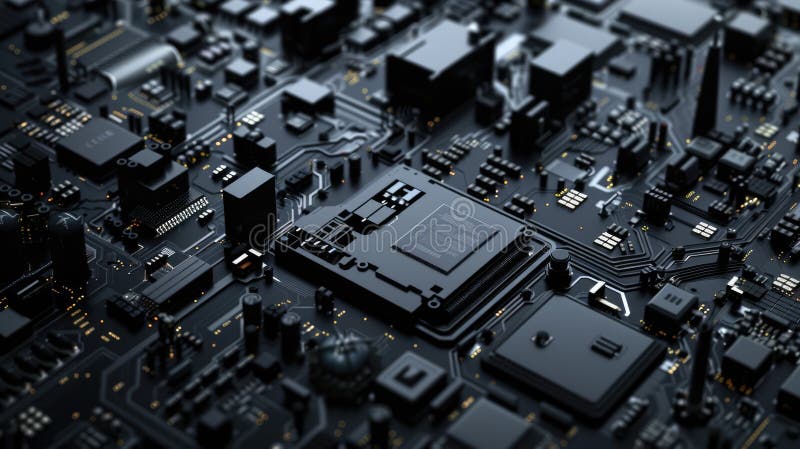 Abstract Picture of Chip on Complex Circuit with Digital Technology ...