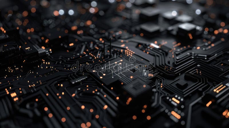 Abstract Picture of Chip on Complex Circuit with Digital Technology ...