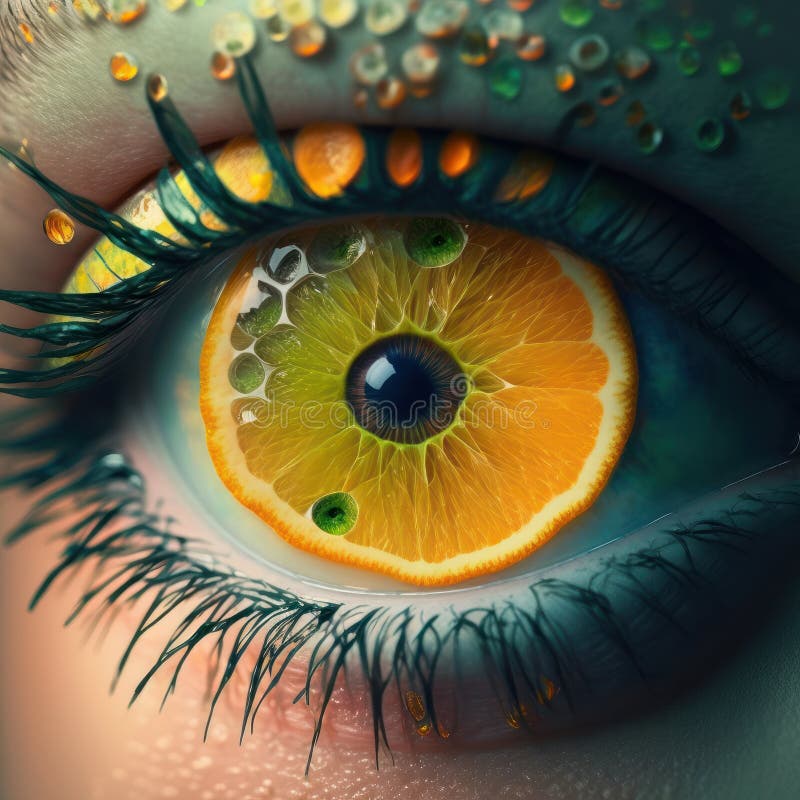 Abstract Picture of a Citrus Eye, Ai Generated Stock Illustration ...