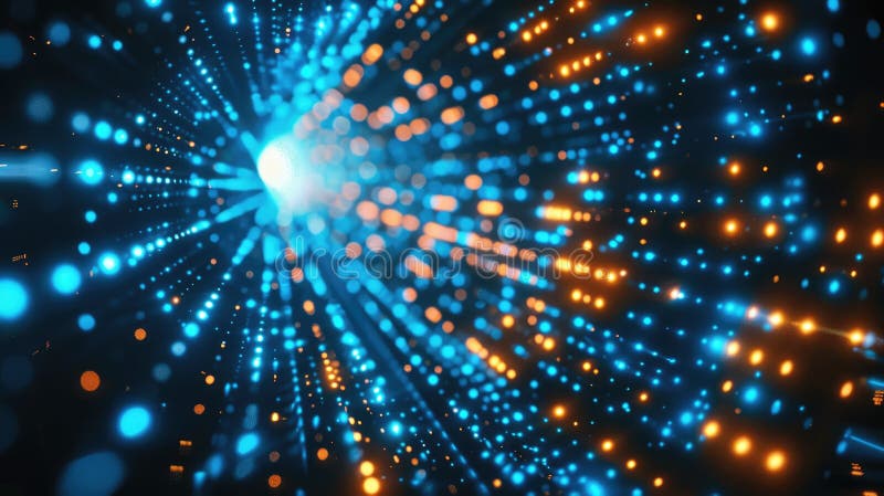 Abstract Picture of Digital Particle with Digital Technology Style ...