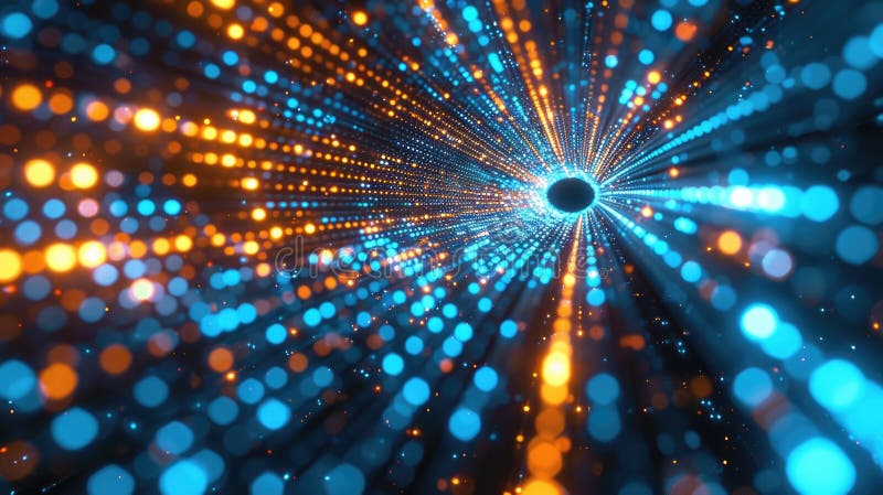 Abstract Picture of Digital Particle with Digital Technology Style ...