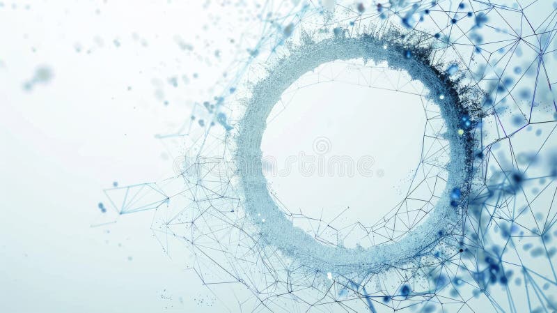 Abstract Picture of Geometric Shape Particle Connected with Thin Line ...