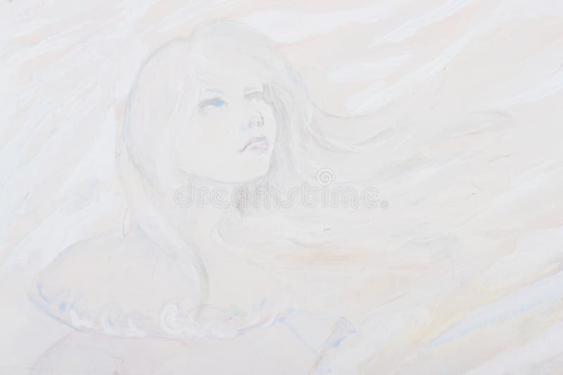 Abstract picture with girl stock illustration. Illustration of alone ...