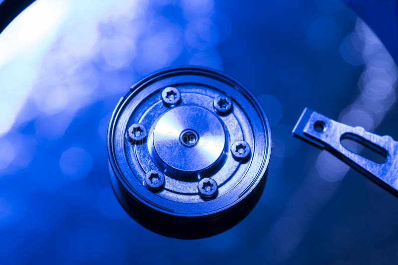 Abstract Picture of Hard Disk Plate with Blue Color Stock Photo - Image ...