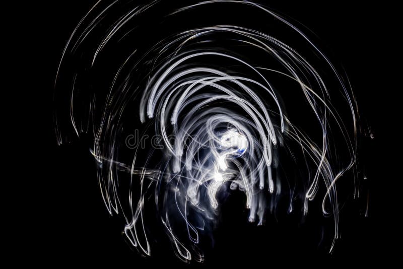 Abstract Picture Light Trail on Black Background Stock Image - Image of ...