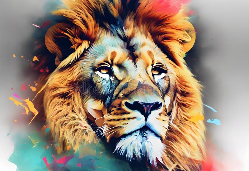 An Abstract Picture of a Male Lion Stock Illustration - Illustration of ...