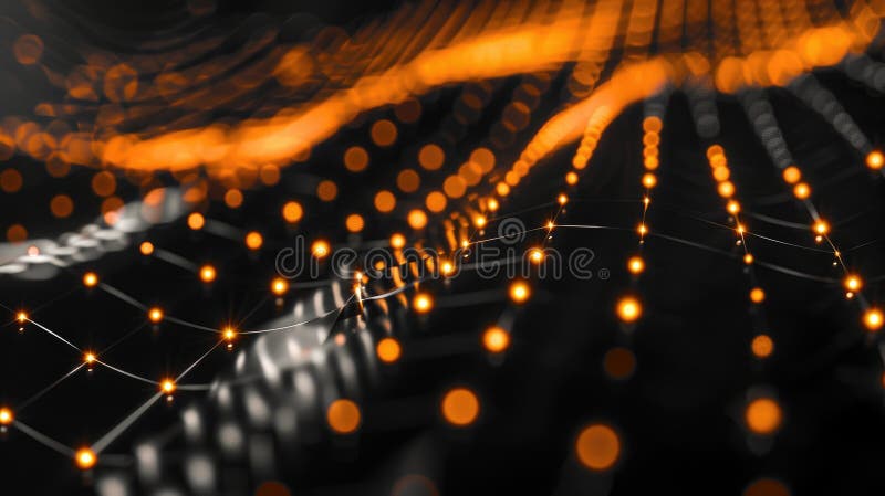 Abstract Picture of Orange Light Effect in Digital Technology Design ...