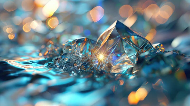 The Abstract Picture of Solid Shape Crystal Clear Object Form Together ...