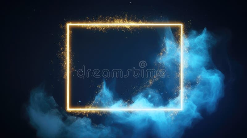 Abstract Picture of Rectangle Shape Portal or Frame with Yellow Light ...
