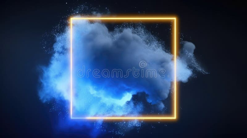 Abstract Picture of Rectangle Shape Portal or Frame with Yellow Light ...