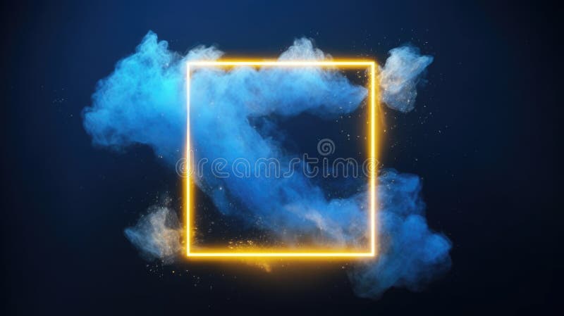 Abstract Picture of Rectangle Shape Portal or Frame with Yellow Light ...