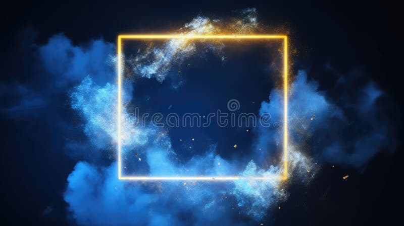 Abstract Picture of Rectangle Shape Portal or Frame with Yellow Light ...