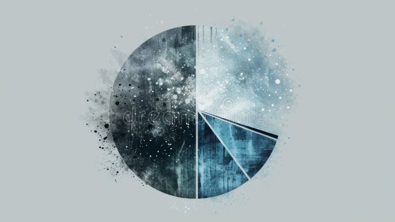Abstract Pie Chart with Grunge Artistic Texture Stock Illustration ...
