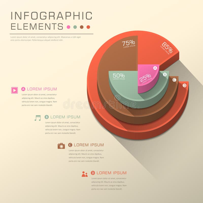 Abstract 3d Pie Chart Infographics Stock Vector - Illustration of menu ...