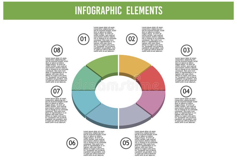 Abstract Pie Chart with 8 Parts. Vector Business Template for ...