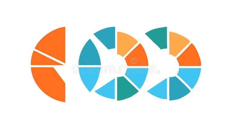 Abstract Pie Chart Segments for Data Analysis, Vector Design Generative ...