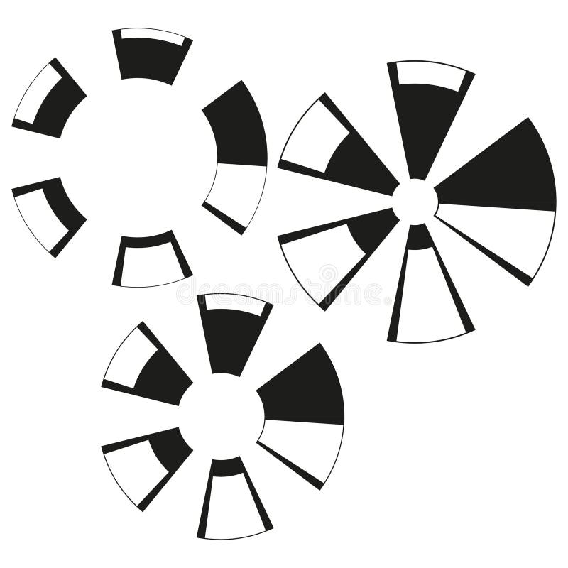 Abstract Pie Sectors. Geometric Slice Elements. Radial Shape Vector ...