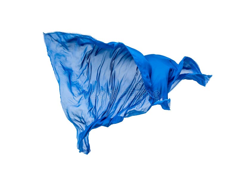 Abstract Piece of Blue Fabric Flying Stock Photo - Image of elegant ...