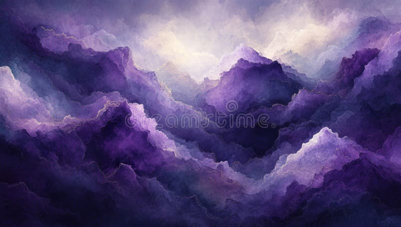 An Abstract Piece with a Bright Purple Base, Displaying a Fluid, Grunge ...