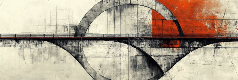 This Abstract Piece Features a Striking Bridge Design with Circular ...