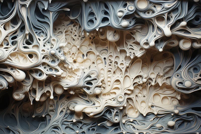 Abstract Piece Focusing on Intricate Textures, Rough and Smooth ...