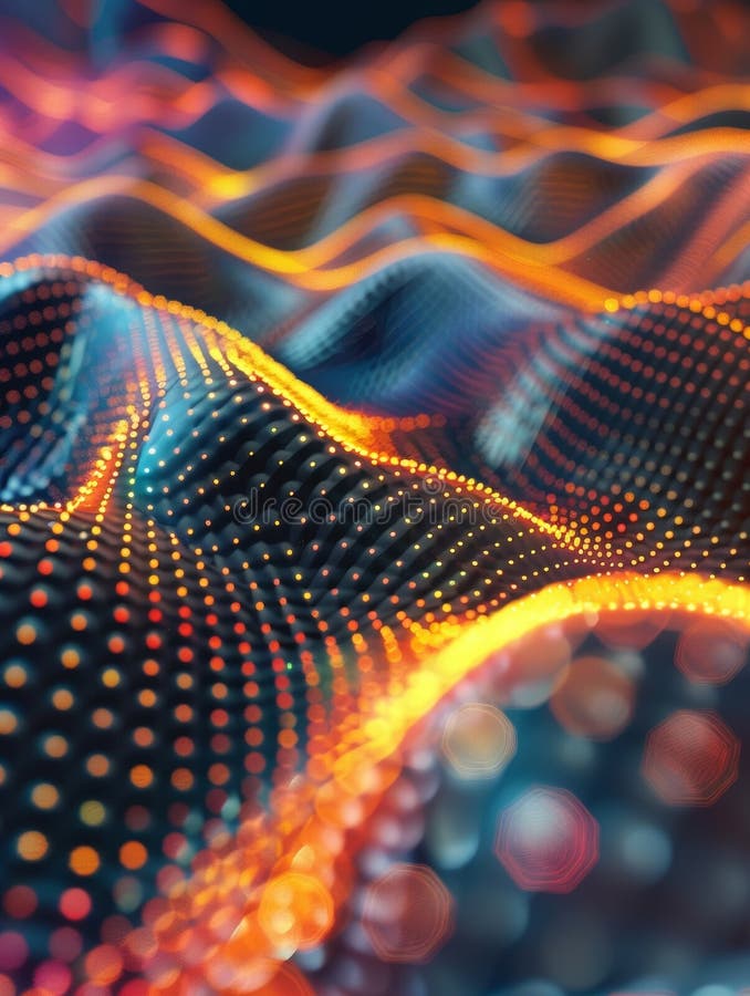 This Abstract Piece Showcases an Energy Flow Visualization with Orange ...