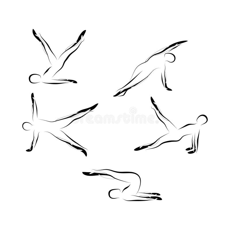Abstract pilates poses stock vector. Illustration of class - 97813839