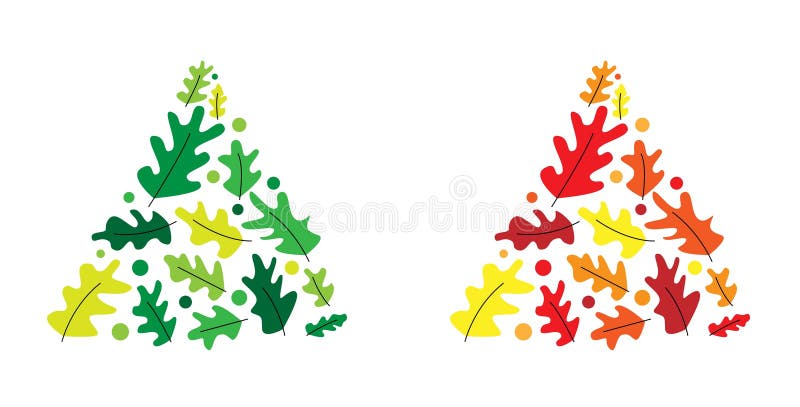 Abstract Pile of Leaves Triangle Shape Different Colors Stock Vector ...