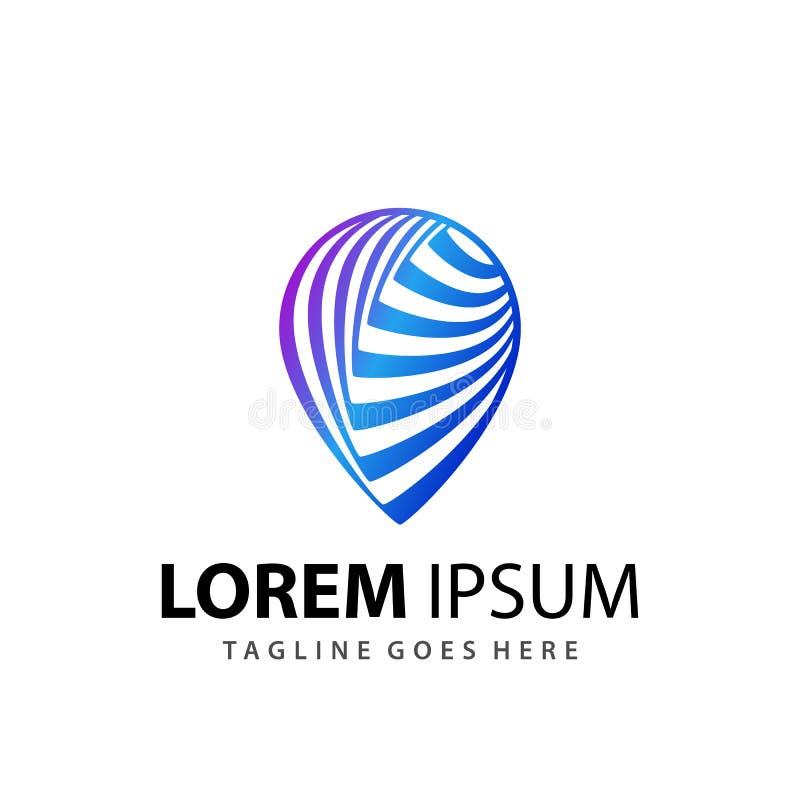 Abstract Pin Contour Maps Logo Designs Template Premium Stock Vector ...