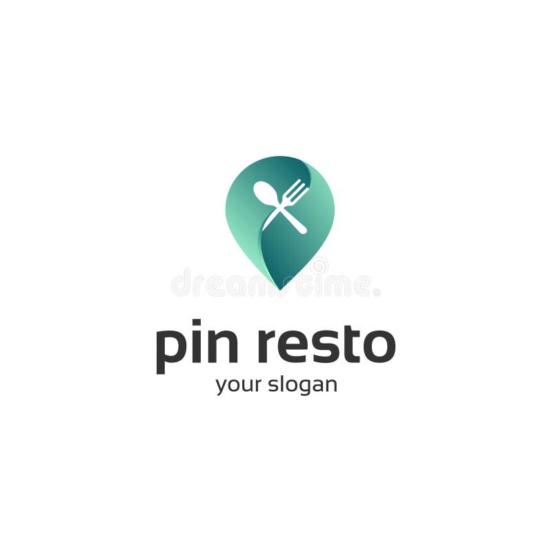 Pin green restaurant logo stock illustration. Illustration of cooking ...