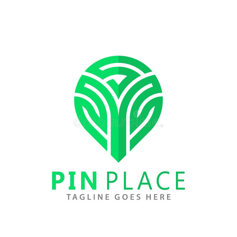 Abstract Pin Place Modern Logos Design Vector Illustration Template ...