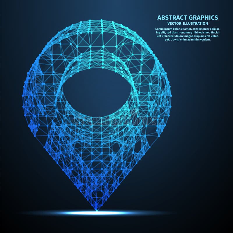 Abstract Pin, Vector Illustration. Network Connections with Points and ...
