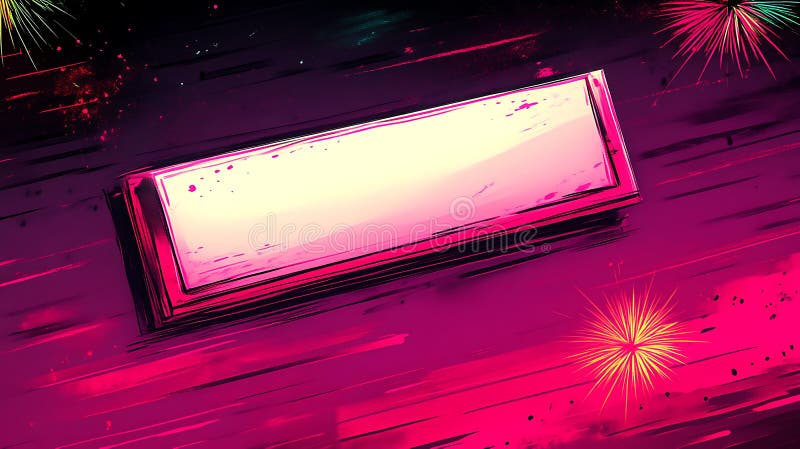 Abstract Pink Artwork Featuring Fireworks and a Blank Rectangular Space ...