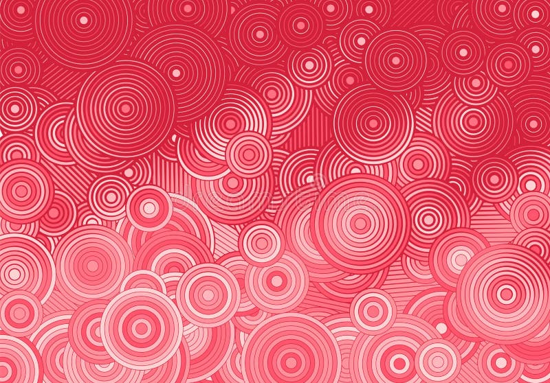 Abstract Pink Background with Circles and Lines of Various Widths in ...