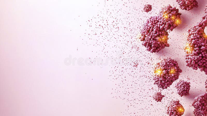 Abstract Pink Pixelated Spheres Disintegrating on Soft Background Stock ...