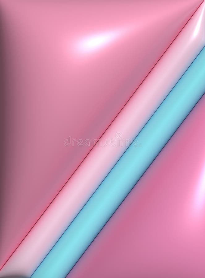 Abstract Pink Background with Inflated Stripes, 3D Rendering ...