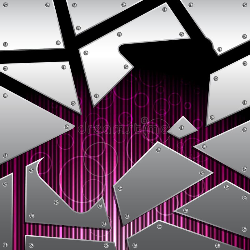Abstract Pink Background with Metal Mosaic Stock Vector - Illustration ...