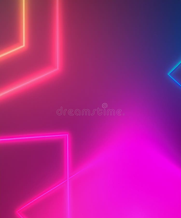 Abstract Pink Background with Neon Effects and Colorful Lights Stock ...