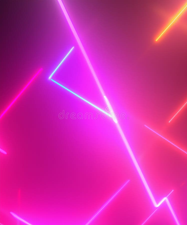 Abstract Pink Background with Neon Effects and Colorful Lights Stock ...
