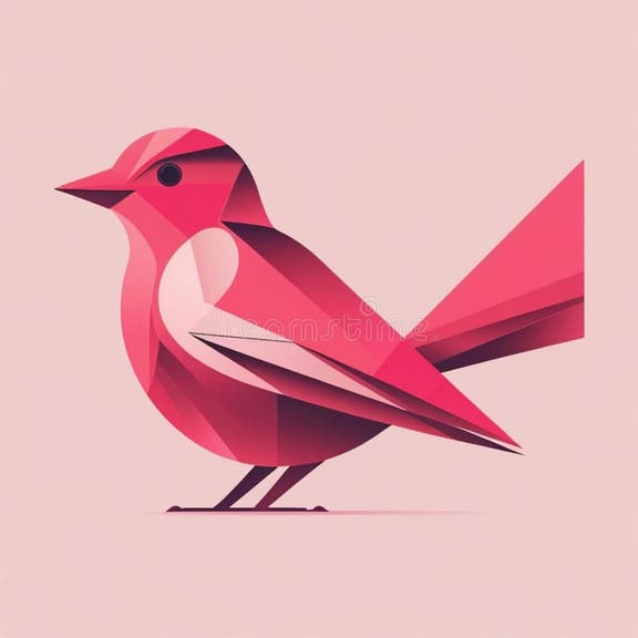 Pink Bird with a Triangular Tai Stock Image - Image of excellent, bird ...