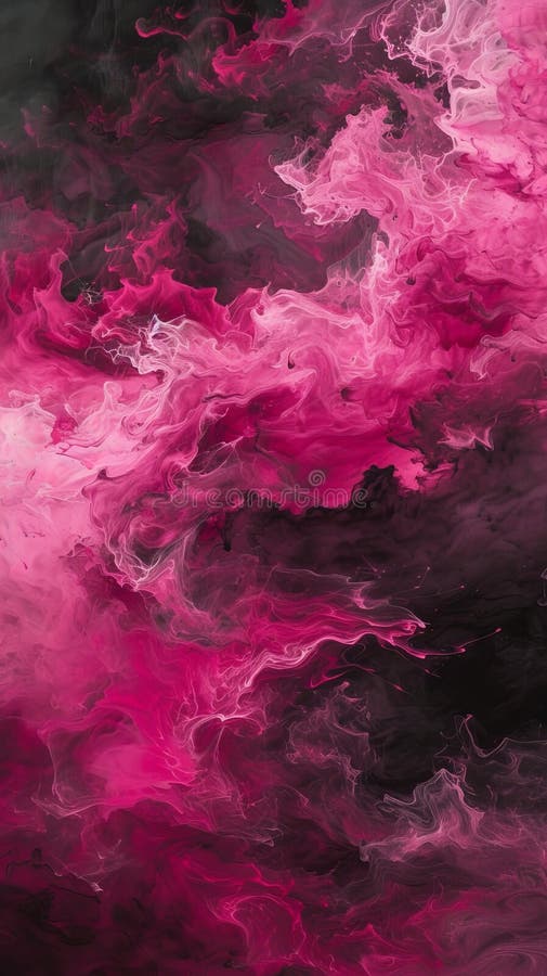 Abstract Pink and Black Ink Swirl with Smoky Effect Stock Image - Image ...