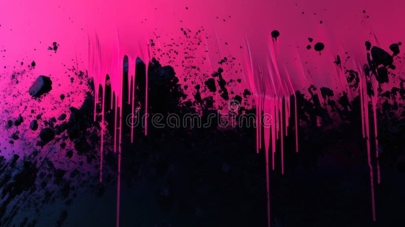 Abstract Pink and Black Paint Splatter Texture with Dripping Effect ...