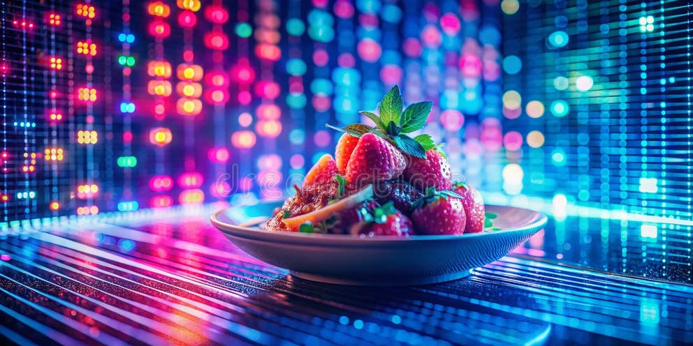 Abstract Pink and Blue Digital Food Photography a Visually Striking ...