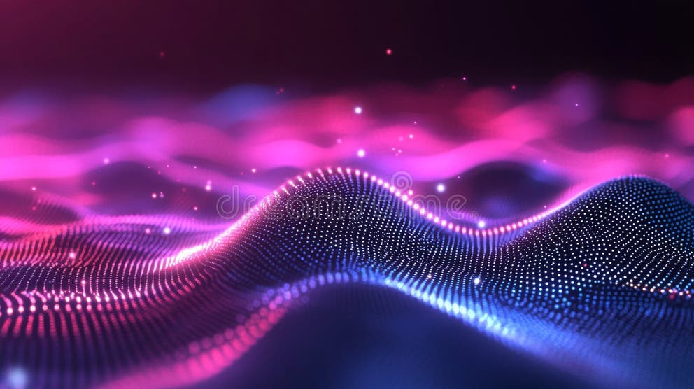 Abstract Pink and Blue Digital Wave Pattern Stock Illustration ...