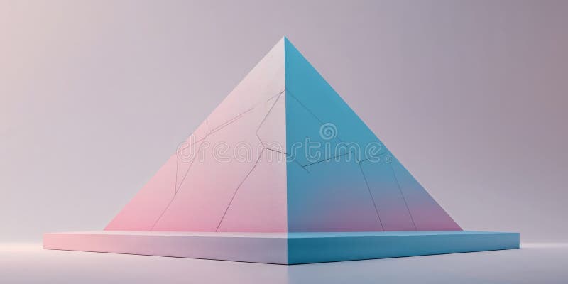 Abstract Pink and Blue Geometric Pyramid Structure. Stock Photo - Image ...