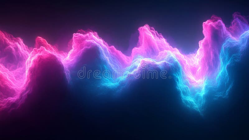 Abstract Pink and Blue Glowing Energy Waves Background Stock ...