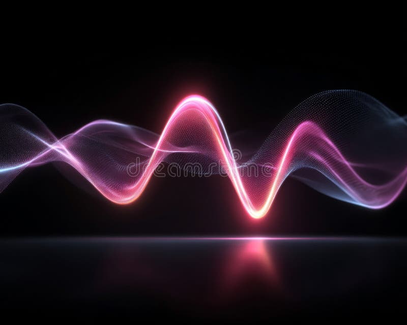 Abstract Pink Blue Glowing Wave Particle Background Stock Illustration ...