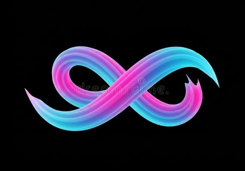 Abstract Pink and Blue Infinity Symbol Design Stock Illustration ...