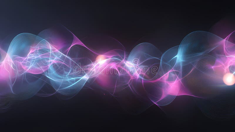 Abstract Pink and Blue Light Trails Flowing on Dark Background Stock ...